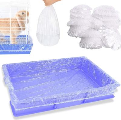 China Disposable Small Animal Cage Liners Clear Plastic Tray Liner Leak Proof Litter Pan Bags Pet Toilet Film Cover for Rabbit Bunny for sale