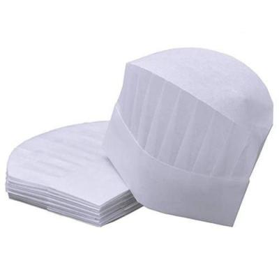 China Haixin Restaurant Caps High Quality Disposable Paper Nonwoven Cooking Hair Kitchen Chef Forage Hats with Red Line Customized for sale
