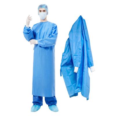 China Disposable Reinforced Surgical Gown with AAMI Level 2/3/4 Protection, CE Certified, and Breathable Non-woven Fabric for sale