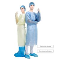 China SMMS Film Laminate Thumb Buckle Surgical Gown with AAMI PB70 Level 4 Protection and Ergonomic Thumb Loops for sale