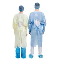 China SMMS Film Laminate Thumb Buckle Surgical Gown with AAMI PB70 Level 4 Protection and Ergonomic Thumb Loops for sale