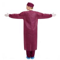 China Deep Red AAMI Level 4 SMMS Surgical Gown for sale