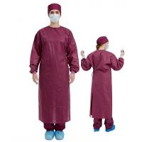 China Deep Red AAMI Level 4 SMMS Surgical Gown for sale