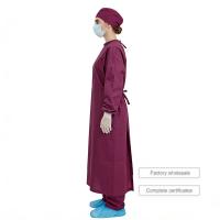 China Deep Red AAMI Level 4 SMMS Surgical Gown for sale