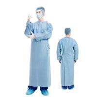 China AAMI Level 3 Spunlace Fabric Surgical Gown with High Fluid Resistance for Hospital Use for sale