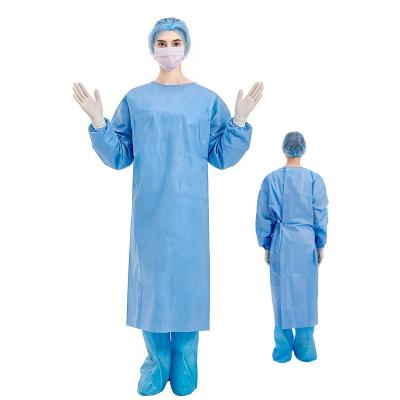 China Fluid Resistant AAMI Level 4 Non-Woven Disposable Surgical Gown for Hospital Use for sale