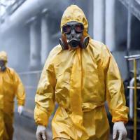 China 180g/m² Heavy-Duty Chemical Protective Suit with Taped Seam and Type 3-6 Certification for Industrial Safety for sale