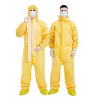 China Disposable Chemical Protective Suit with Double Closure, Chemical Resistant Material, and High-Visibility Yellow for Industrial Safety for sale