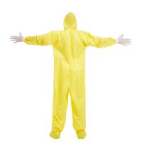 China Type 3/4/5/6 Certified Chemical Protective Coverall with Integrated Shoe Covers and Microporous Material for sale