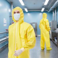 China Type 3/4/5/6 Certified Chemical Protective Coverall with Integrated Shoe Covers and Microporous Material for sale