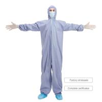 China Blue Spunlace Nonwoven Flame Retardant Protective Suit EN ISO 11612 Compliant Breathable Coverall for Industrial Safety for sale