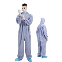 China Blue Spunlace Nonwoven Flame Retardant Protective Suit EN ISO 11612 Compliant Breathable Coverall for Industrial Safety for sale