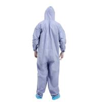 China Blue Spunlace Nonwoven Flame Retardant Protective Suit EN ISO 11612 Compliant Breathable Coverall for Industrial Safety for sale
