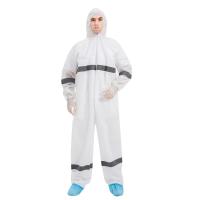 China Disposable Protective Coverall with High-Visibility Reflective Strips, Elastic Design, and Type 5/6 Certification for sale