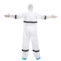 China Disposable Protective Coverall with High-Visibility Reflective Strips, Elastic Design, and Type 5/6 Certification for sale