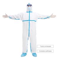 China Type 4/5/6 Certified Protective Coverall with Breathable Microporous Film and Heat-Sealed Blue PE Tapes for sale