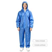 China Industrial-Grade SMS Polypropylene Disposable Chemical Coveralls - 3-Layer Non-Woven Fabric, CE Type 5/6 Certified with Breathable Elastic Fit for sale