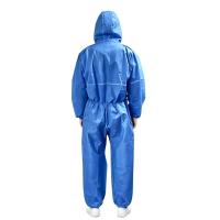 China Industrial-Grade SMS Polypropylene Disposable Chemical Coveralls - 3-Layer Non-Woven Fabric, CE Type 5/6 Certified with Breathable Elastic Fit for sale