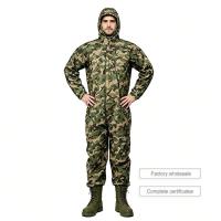 China Professional-Grade Disposable Coverall with Elasticated Hood and Jungle/Desert Camouflage Meeting Type 4/5/6B Standard for sale
