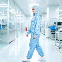 China Corrosion Resistant ESD Overalls with Breathable Anti Static Workwear for High Visibility in Cleanroom Environments for sale