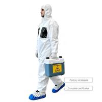 China Industrial-Grade SMS Non-woven Protective Coverall with Dosimeter Viewing Window and Type 5/6 Protection for sale