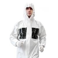China Industrial-Grade SMS Non-woven Protective Coverall with Dosimeter Viewing Window and Type 5/6 Protection for sale