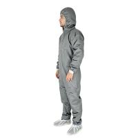 China 50g Gray SMS Material Protective Coverall with Elastic Hood and Cuffs – CE Certified Disposable PPE Suit for sale