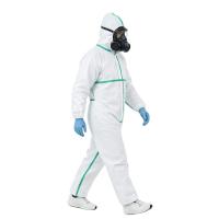 China Industrial Anti-Acid & Alkali Adhesive Taped Hazmat Suit with Type 3/4/5/6 Protection for Chemical Safety for sale