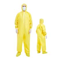China Type 3 Chemical Protective Suit with Integrated Hood & Shoe Covers CE Certified for Liquid-tight Protection for sale