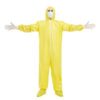 China Type 3 Chemical Protective Suit with Integrated Hood & Shoe Covers CE Certified for Liquid-tight Protection for sale