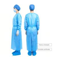 China 48g Semi-Coated PP+PE Disposable Isolation Gown with Fluid Protection and ISO Certified Manufacturer for sale