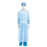 China 48g Semi-Coated PP+PE Disposable Isolation Gown with Fluid Protection and ISO Certified Manufacturer for sale