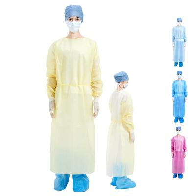 China 48g Semi-Coated PP+PE Disposable Isolation Gown with Fluid Protection and ISO Certified Manufacturer for sale
