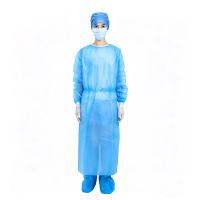 China 48g Semi-Coated PP+PE Disposable Isolation Gown with Fluid Protection and ISO Certified Manufacturer for sale