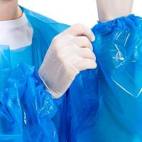 China 80g Heavy-Duty CPE Isolation Gown with Elastic Cuffs and CE Certification for Maximum Fluid Protection for sale