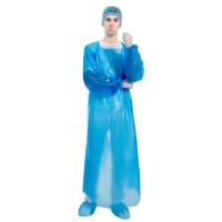 China 80g Heavy-Duty CPE Isolation Gown with Elastic Cuffs and CE Certification for Maximum Fluid Protection for sale