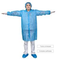 China CE Certification Disposable Lab Coat with AAMI Level 1 Protection and Elastic Cuffs for Secure Fit for sale