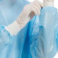 China Fluid Resistant AAMI Level 2/3 Disposable PP PE Isolation Gown with Breathable Fabric for Healthcare & Industrial Use for sale