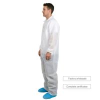 China Hoodless Disposable Protective Coverall with Stand Collar - Non-woven Fabric, CE Certification, Type 5/6 Protection for sale