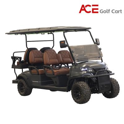 China 6 Seat Electric Golf Cart 40km/h Artificial Leather Seats PP Hard Plastic Body for sale