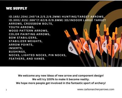 China Wholesale Carbon Arrows for Target 3D Archery Bolts ID 6.2mm Spine 300 350 400 500 for sale