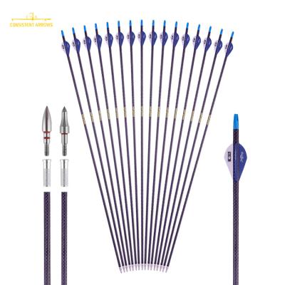 China 3K Weave Carbon Fiber Arrows .245 ID Spine 250-700 32 Inch Hunting Target Arrows for sale