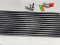 China 9.3mm 23/64 3K Weave Carbon Target Arrows Spine 300-600 Straightness .003 for sale