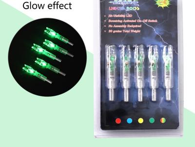 China 6.2mm Arrow Shafts Lighted Nock 24 Grains 48 Hours Battery Life Red Green Blue Yellow for sale