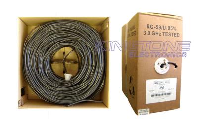 China 40% AL Braiding RG59 CATV Coaxial Cable 20 AWG CCS FPE PVC Jacket for CATV Systems for sale