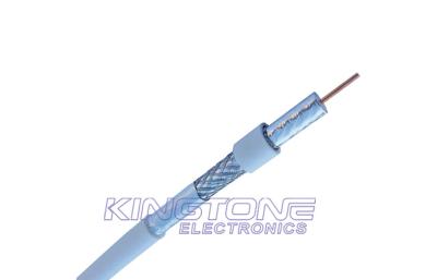 China RG6 Tri. CATV Coaxial Cable 18AWG CCS Conductor 77% AL Braiding Jelly PE for sale