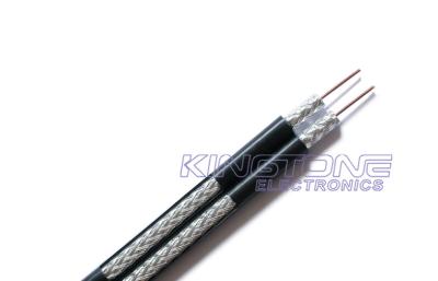 China Dual RG6 CATV Coaxial Cable 18 AWG CCS Conductor 60% AL Braiding for Satellite TV for sale