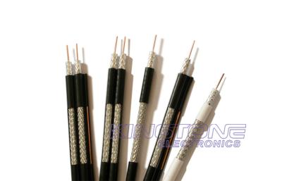 China RG6 Quad CATV Coaxial Cable 18AWG CCS Conductor CM Rated PVC with Messenger for sale