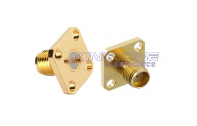 China Gold SMA Male Female Coaxial Connectors Bulkhead Crimp Style with Reverse Polarity Plug for sale