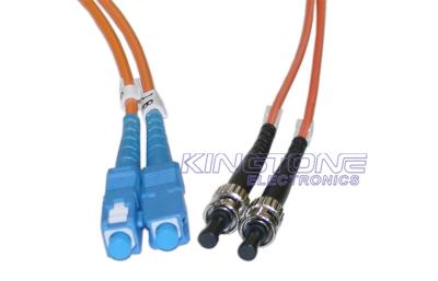 China Multi Mode Fiber Optic Patch Cord Duplex ST to SC 62.5 / 125 with PVC for sale